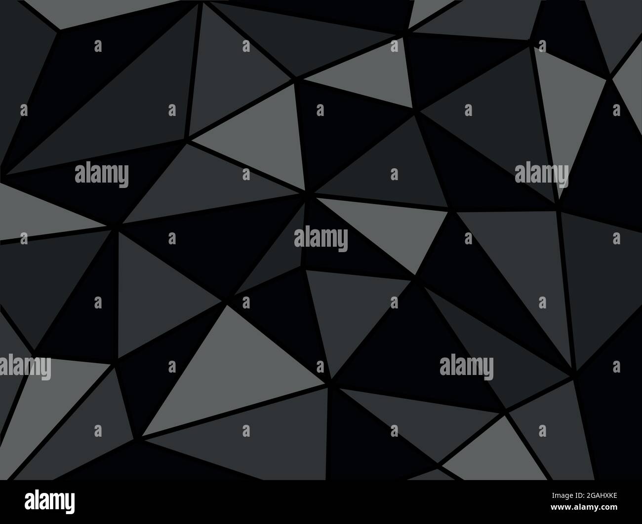 Black triangles mosaic background. Dark grey polygon shapes Stock ...