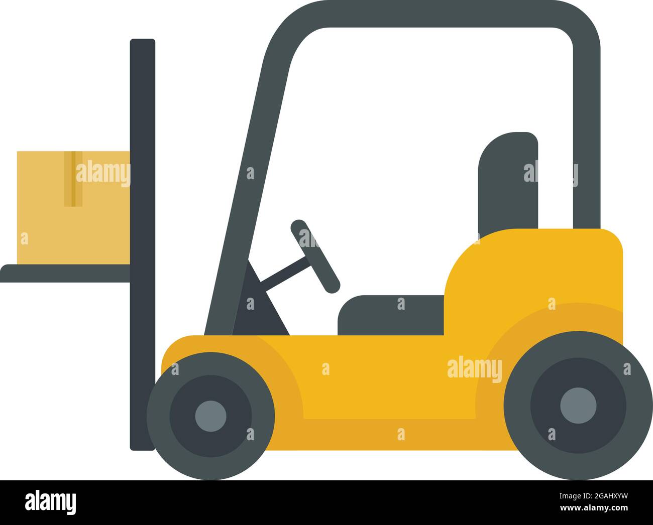 Forklift icon. Flat illustration of forklift vector icon isolated on ...