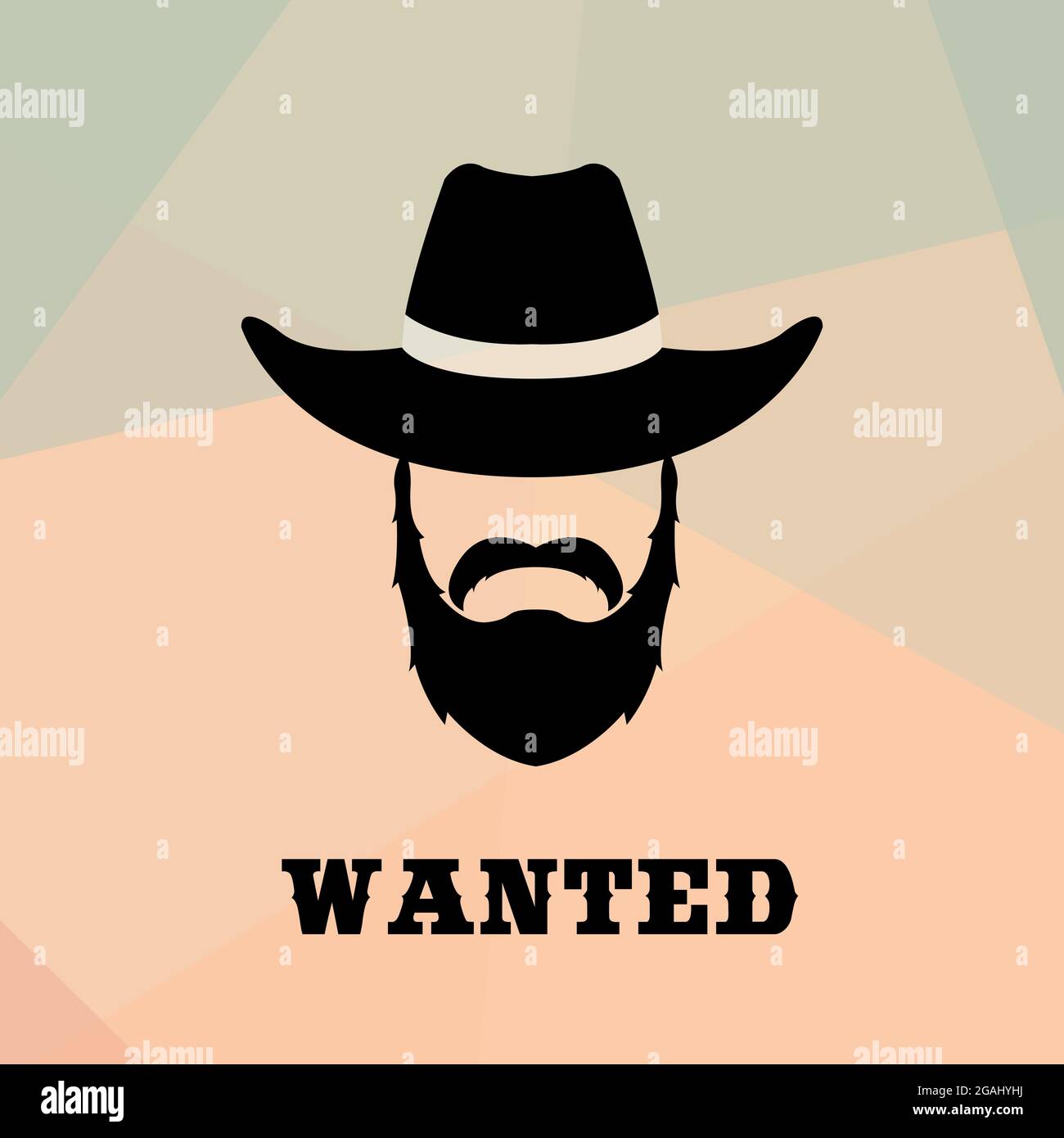 Poster Wanted with Bandit Portrait . People icon. Vector illustration ...