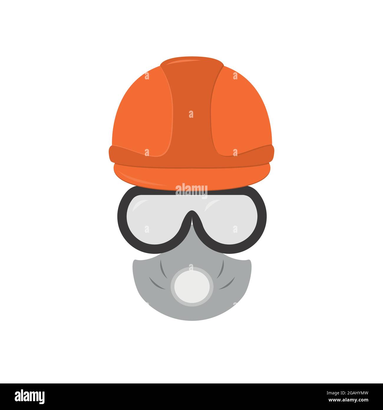 Portrait of a man-builder in an equipment. A badge of the profession ...