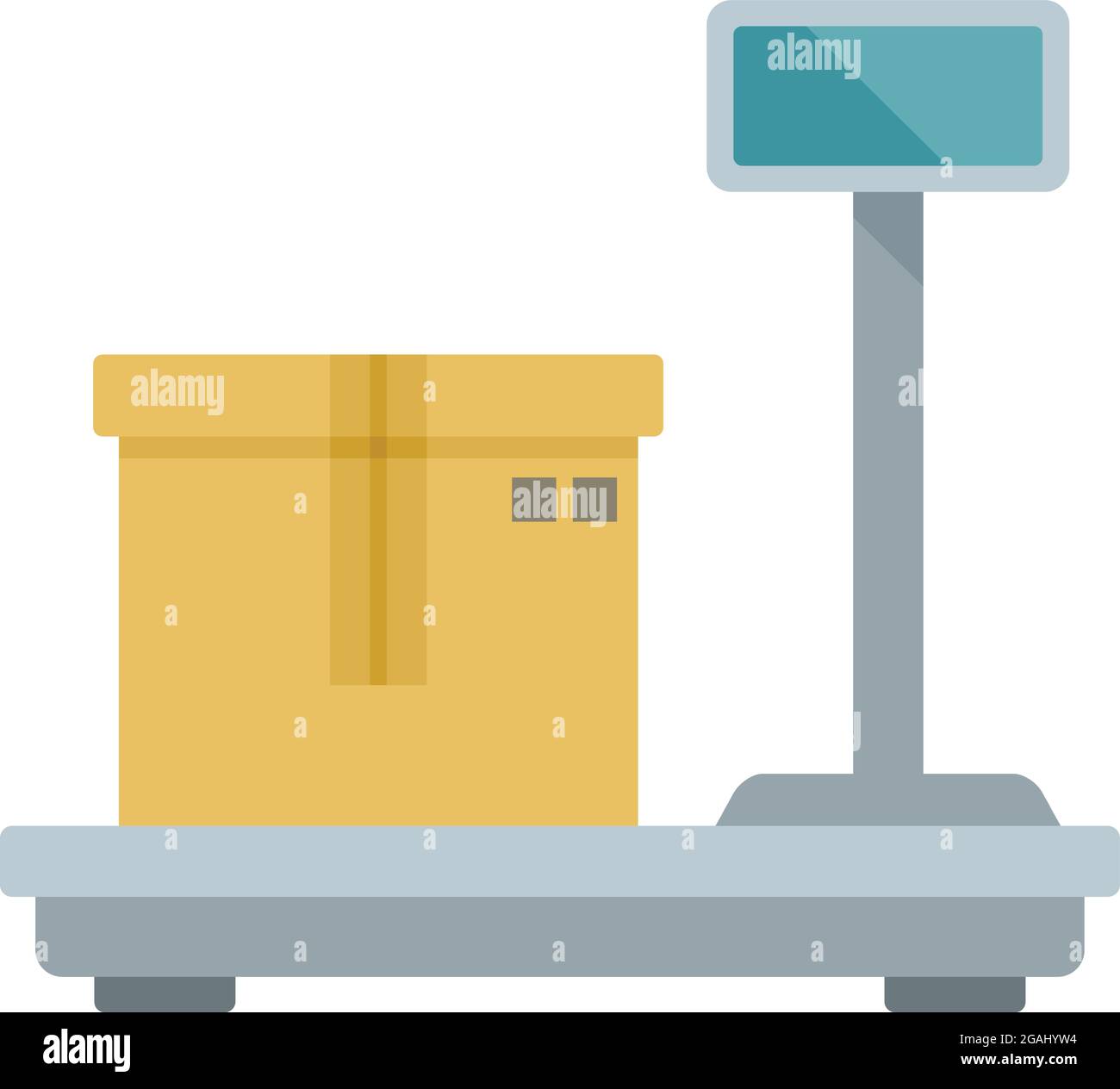 Parcel scales icon. Flat illustration of parcel scales vector icon ...