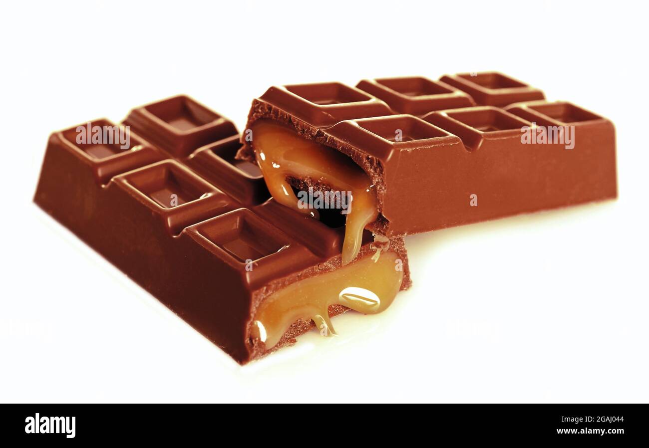 Tasty broken chocolate bars isolated on white background Stock Photo ...