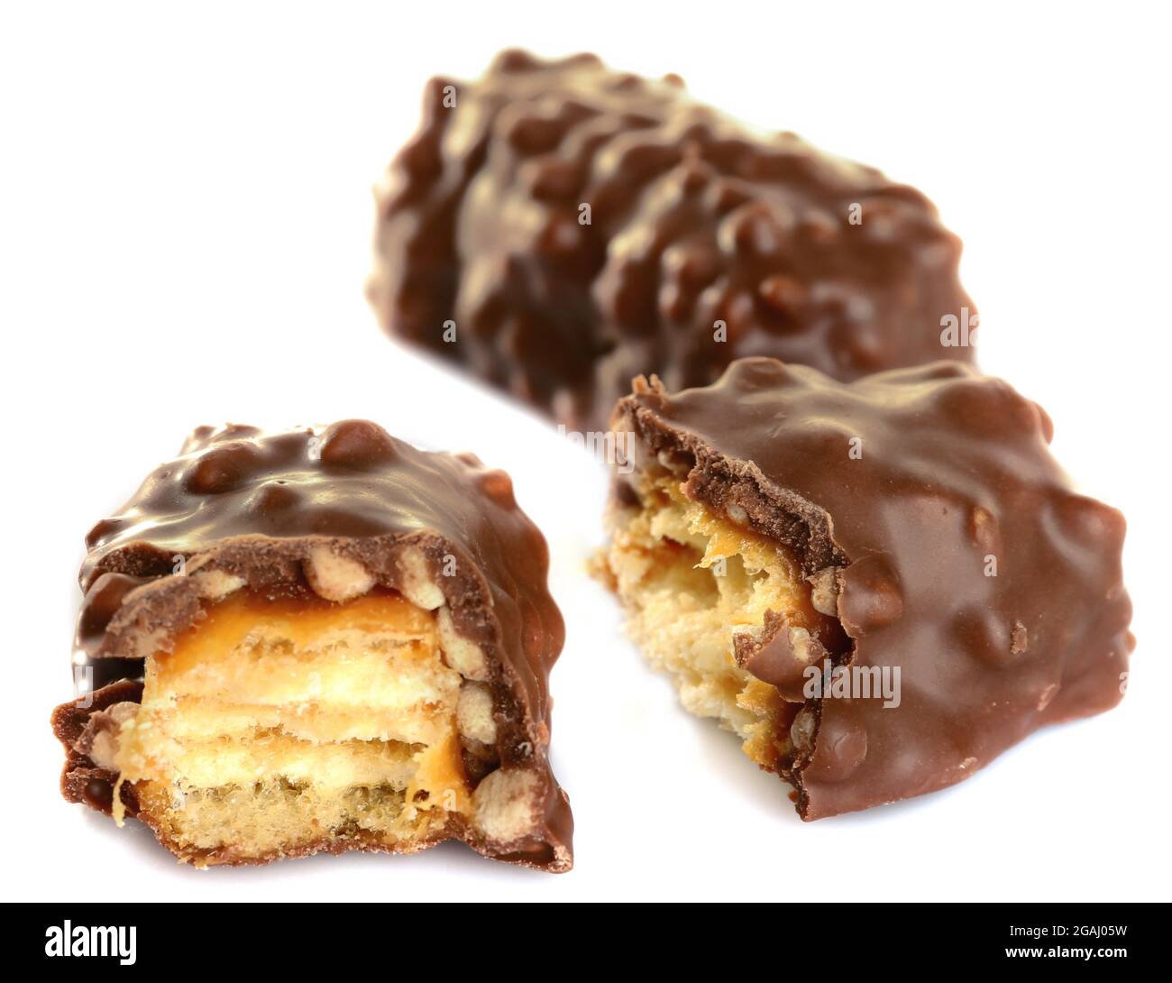 Tasty broken chocolate bars isolated on white background Stock Photo ...