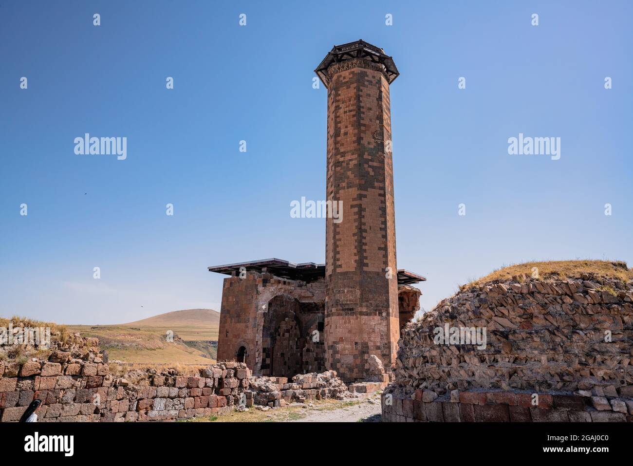 Ani city and tower ruins historical ancient ruins of Ani antique city ...