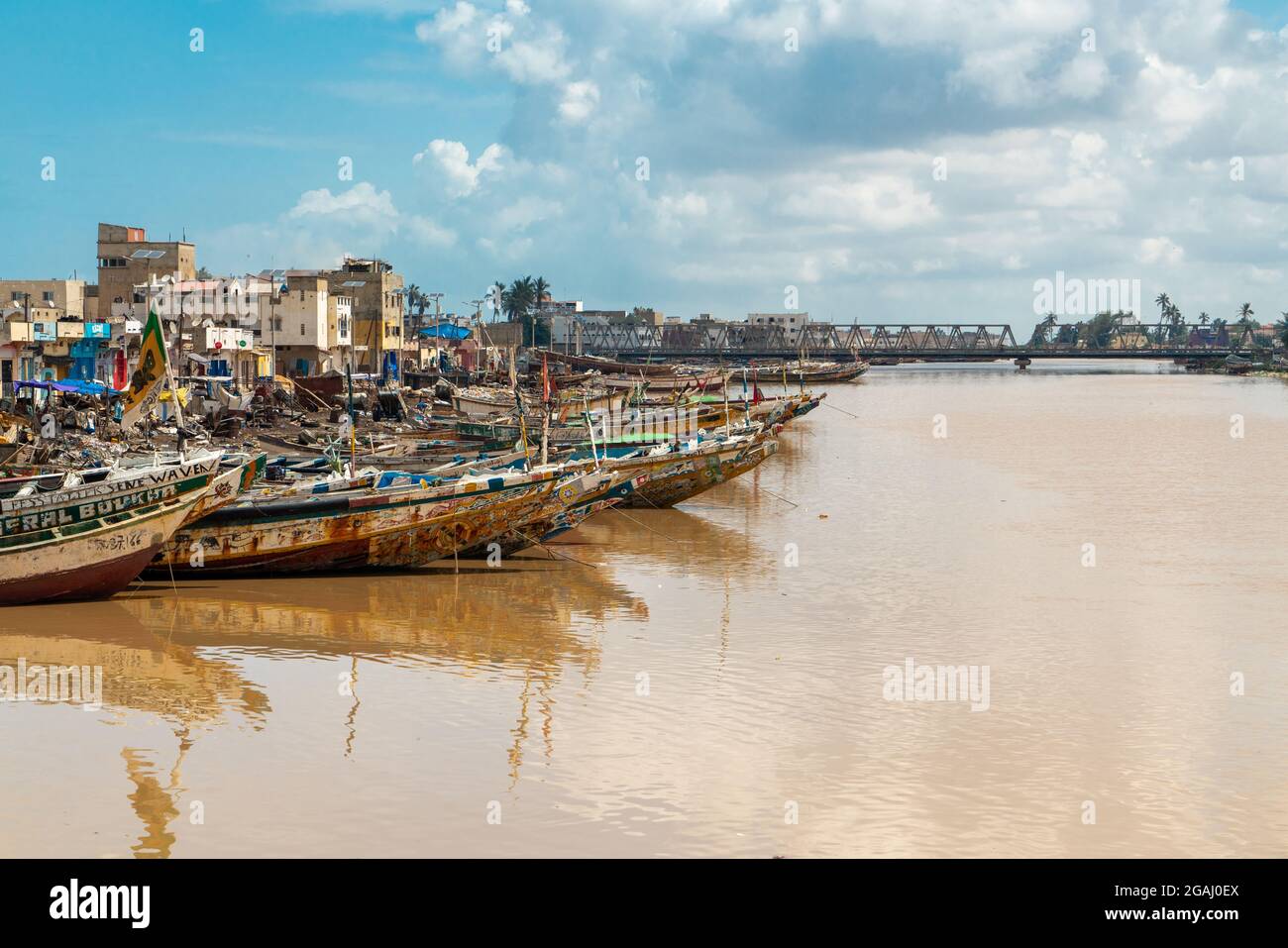 Fisher Boats in Saint Louis city, Ndar district, the ancient colonial ...