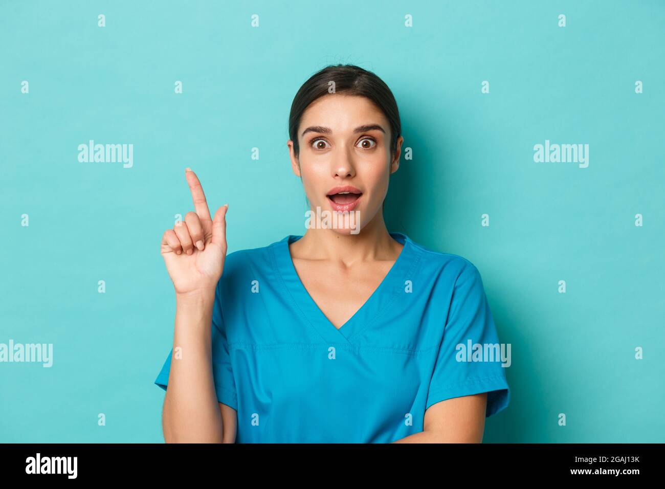 Coronavirus, social distancing and health concept. Close-up of excited ...