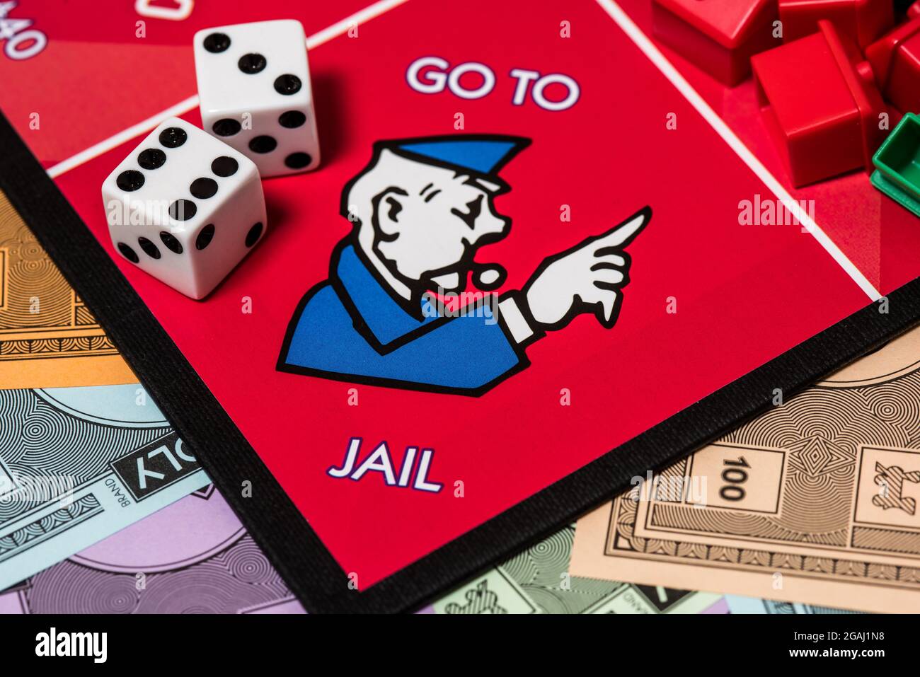 Close up of Millennial Monopoly Board UK Stock Photo - Alamy