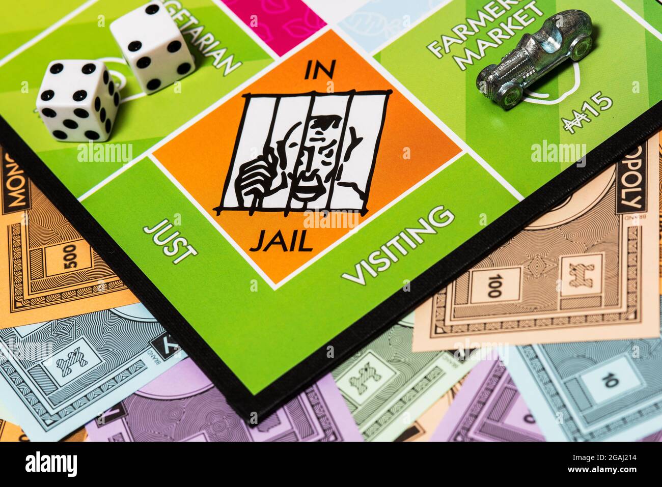 Close up of Millennial Monopoly Board UK Stock Photo - Alamy