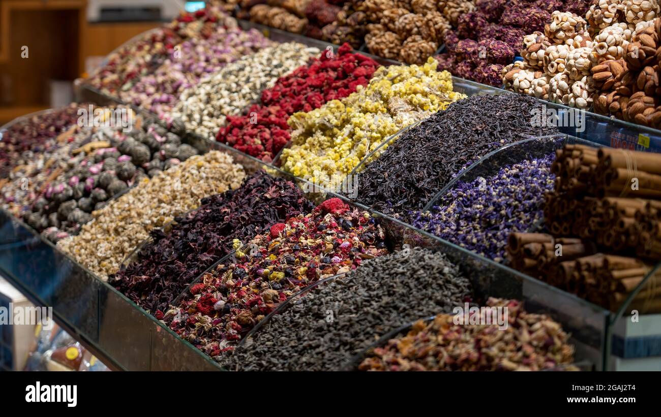 Dried vegetablesand spices in Istanbul ‘s Egyptian (Spice) Bazaar ...