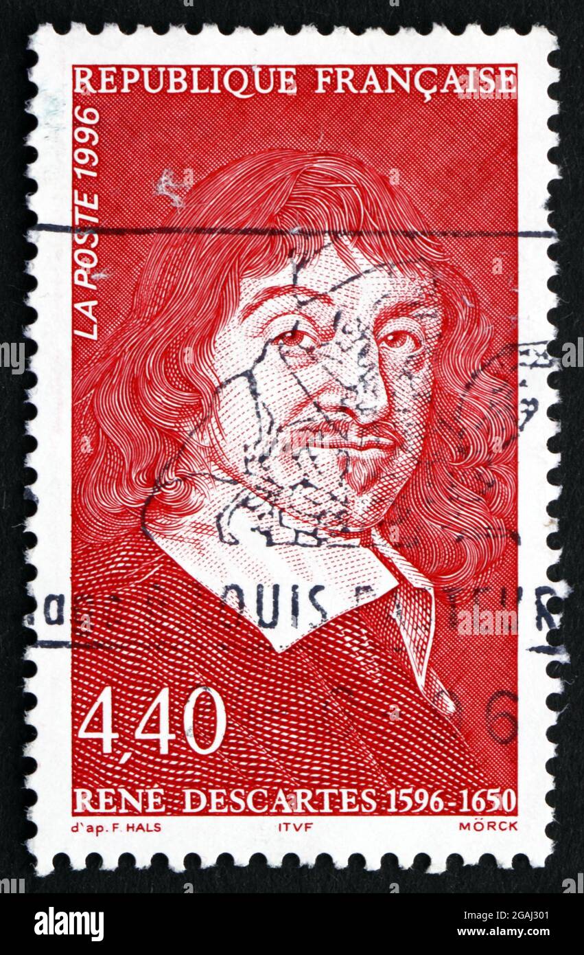 FRANCE - CIRCA 1996: a stamp printed in the France shows Rene Descartes ...