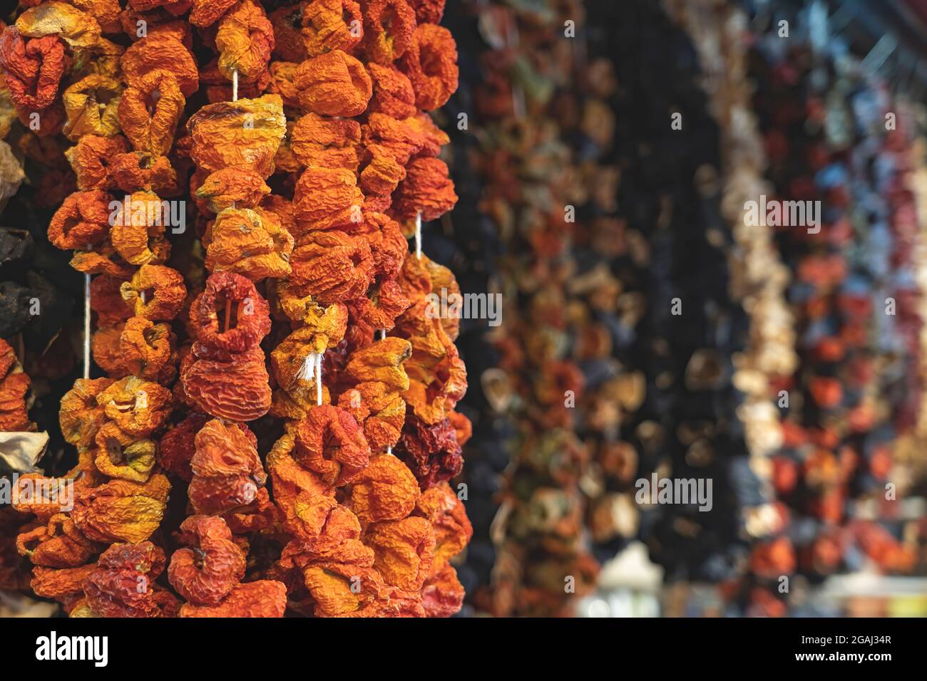 Dried vegetables hanging vertical in Istanbul ‘s Egyptian (Spice ...