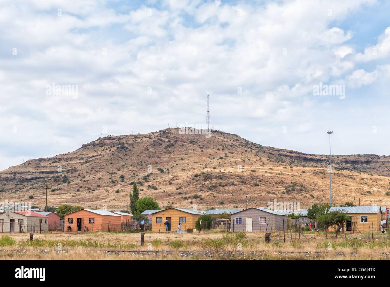 STEYNSBURG, SOUTH AFRICA - APRIL 22, 2021: View of a township with ...