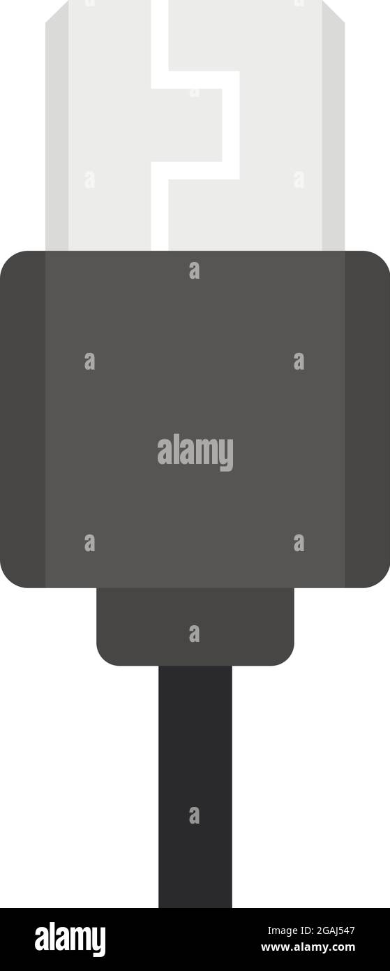 Type c cable icon. Flat illustration of type c cable vector icon ...
