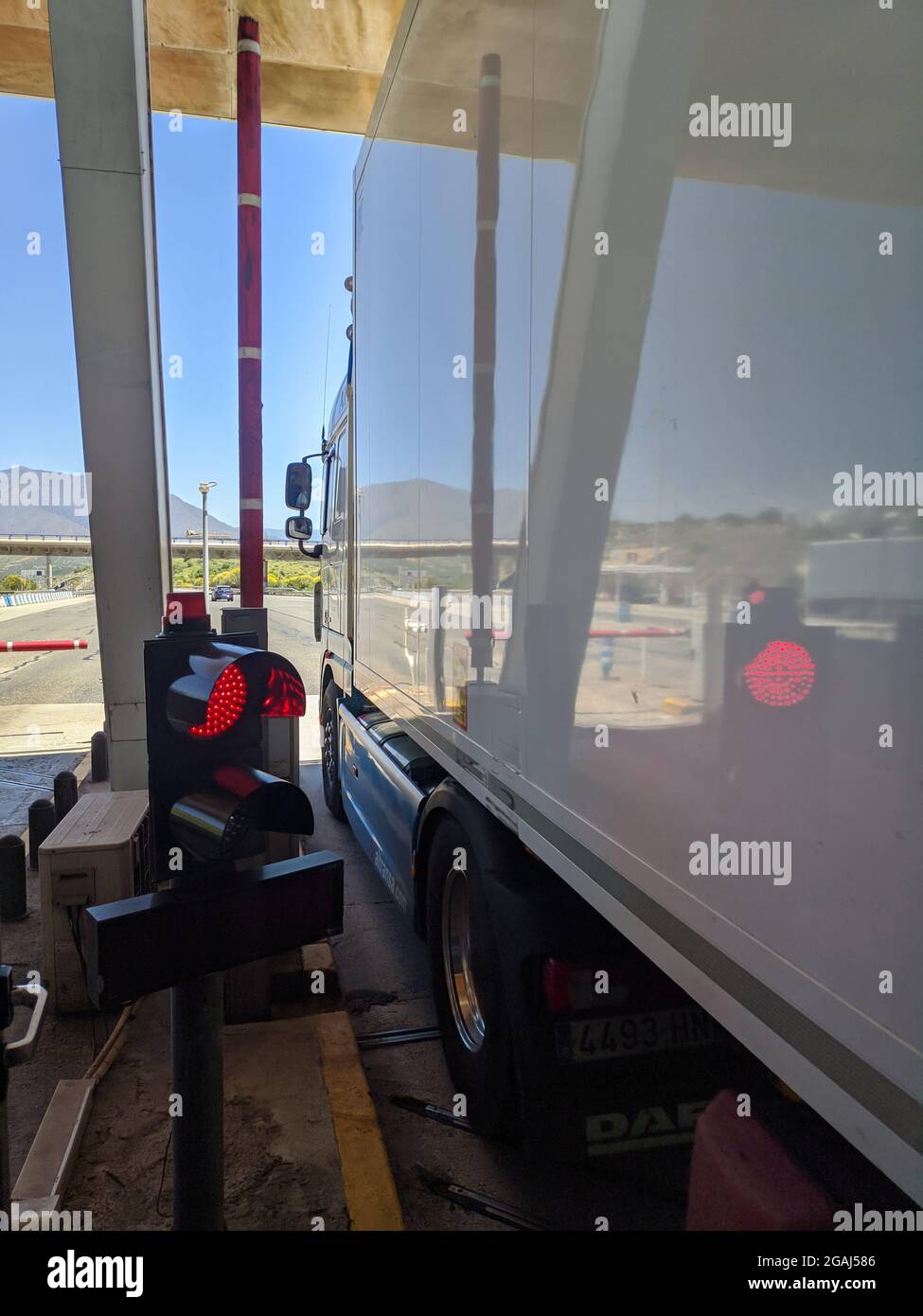 Toll barrier man hi-res stock photography and images - Alamy