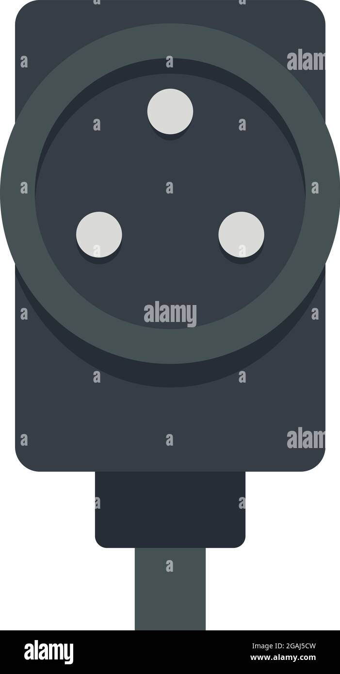 Power socket icon. Flat illustration of power socket vector icon ...
