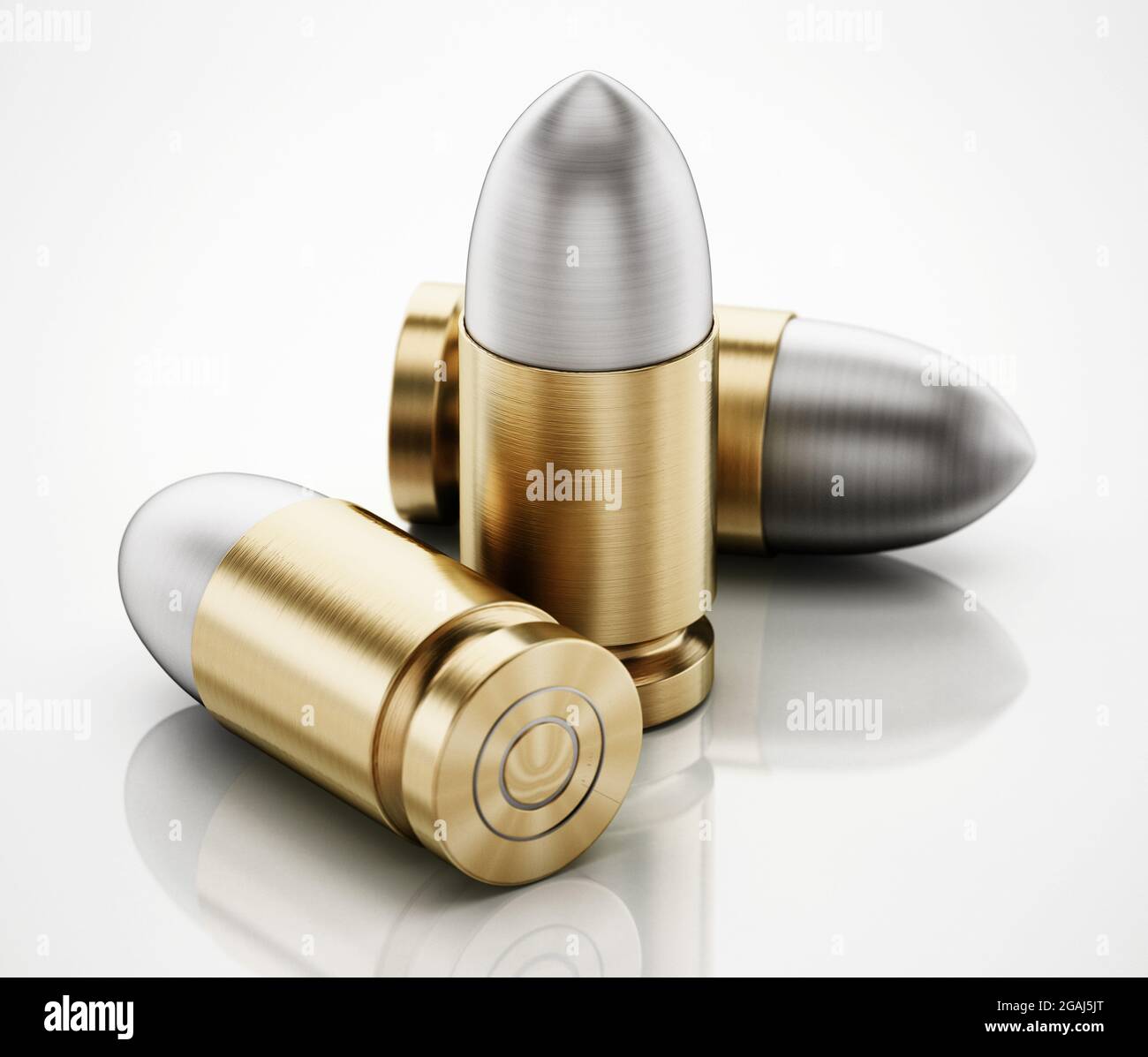 Generic bullets isolated on white background. 3D illustration Stock ...