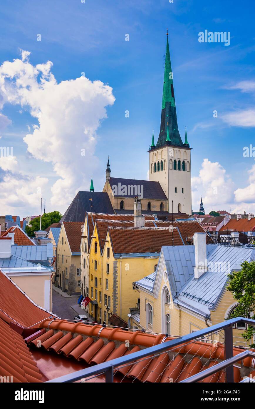 Aerial View of Tallinn Old Town in a beautiful summer day Stock Photo ...