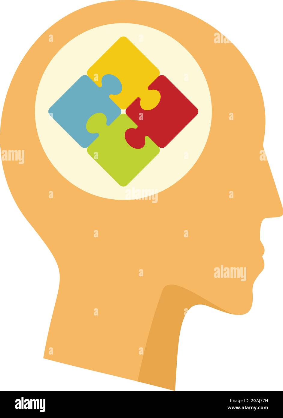 Mental puzzle icon. Flat illustration of mental puzzle vector icon ...