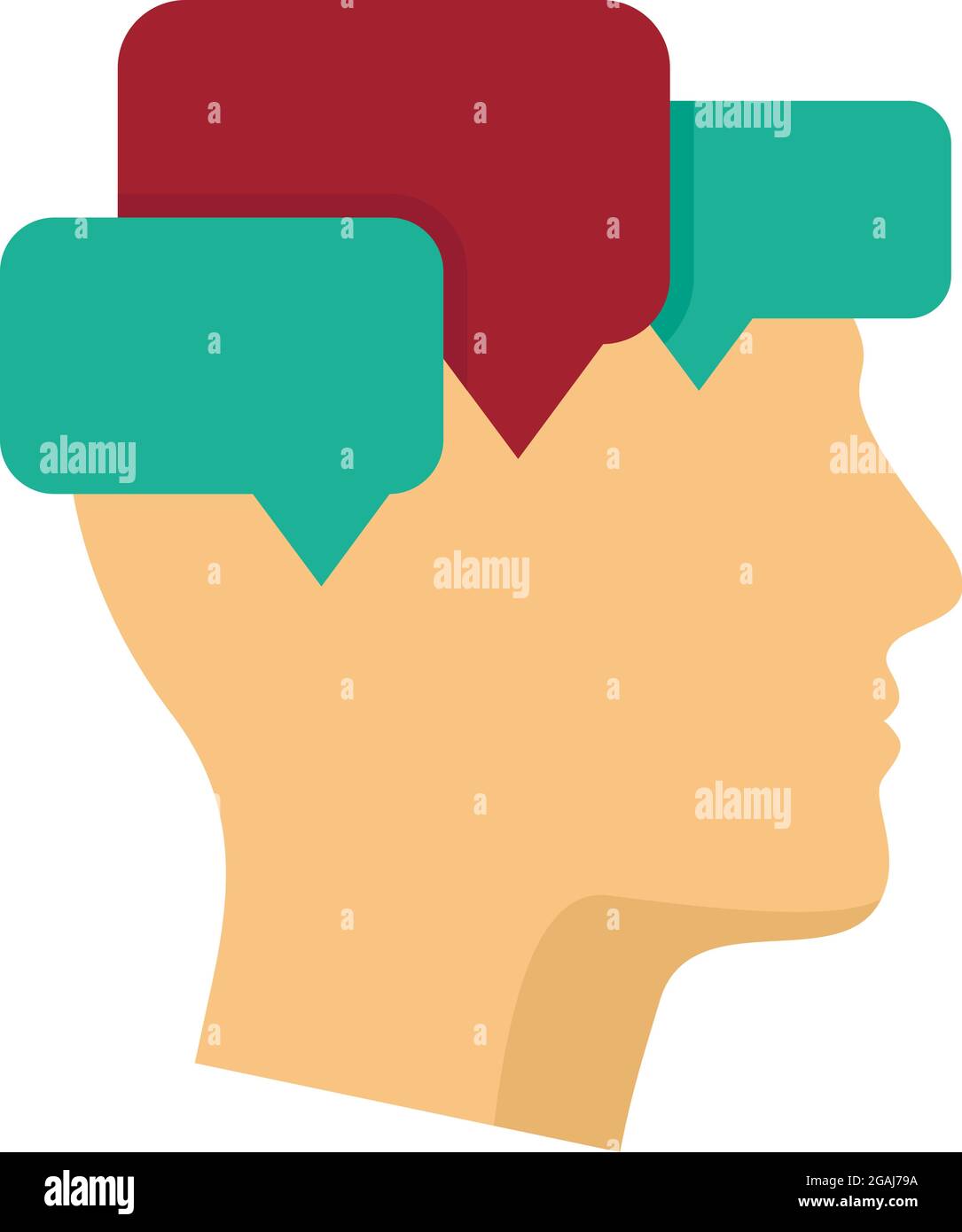 Mind mental chats icon. Flat illustration of mind mental chats vector ...