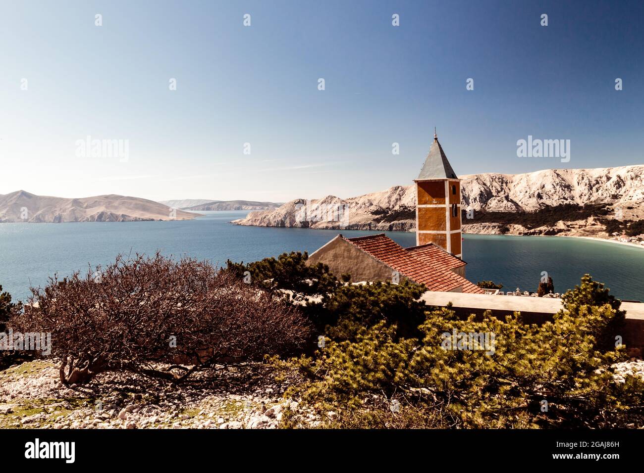 The view from the church of Baska, krk island Stock Photo - Alamy
