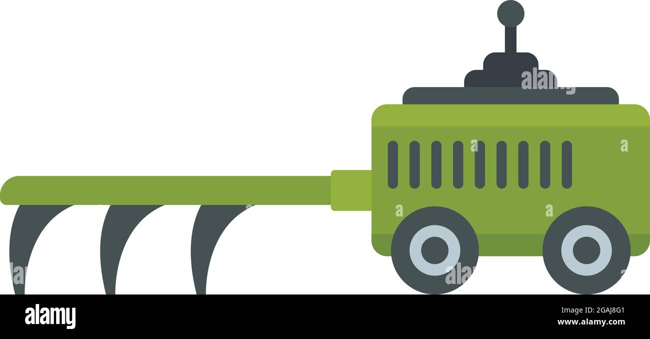 Agricultural cultivator icon. Flat illustration of agricultural ...