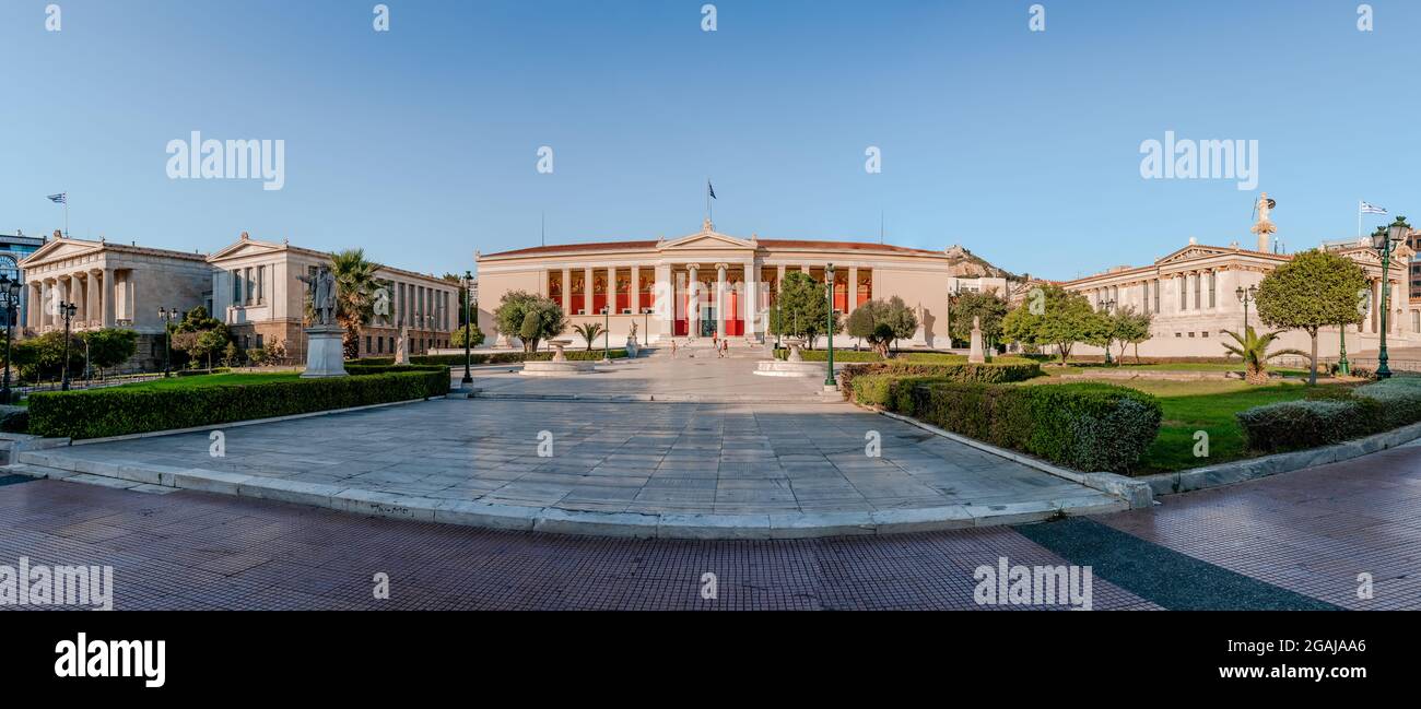 Panorama of the Athenian Trilogy, (the National Library, the University ...