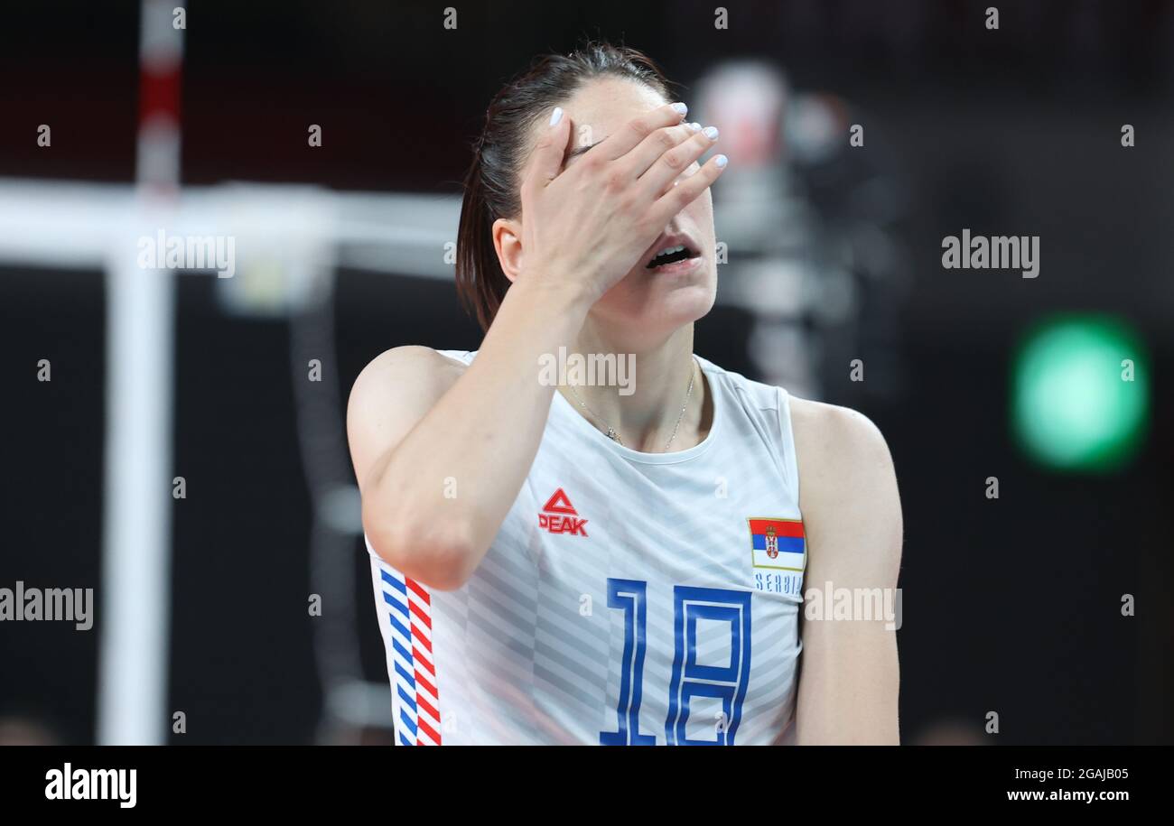 Tokyo, Japan. 31st July, 2021. Tijana Boskovic of Serbia reacts during ...