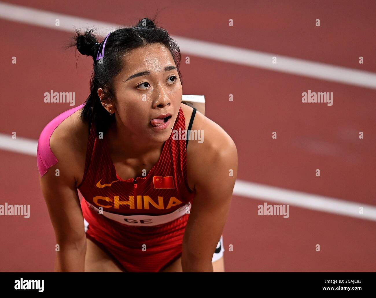 Tokyo, Japan. 31st July, 2021. Ge Manqi of China reacts during the ...