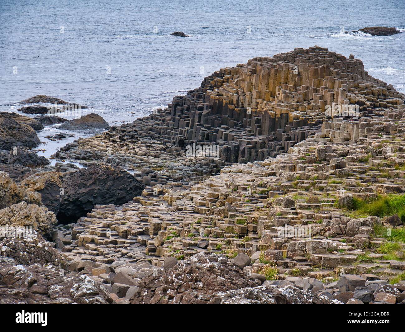 Basalt columns at Giants Causeway on the Antrim Coast, Northern Ireland ...