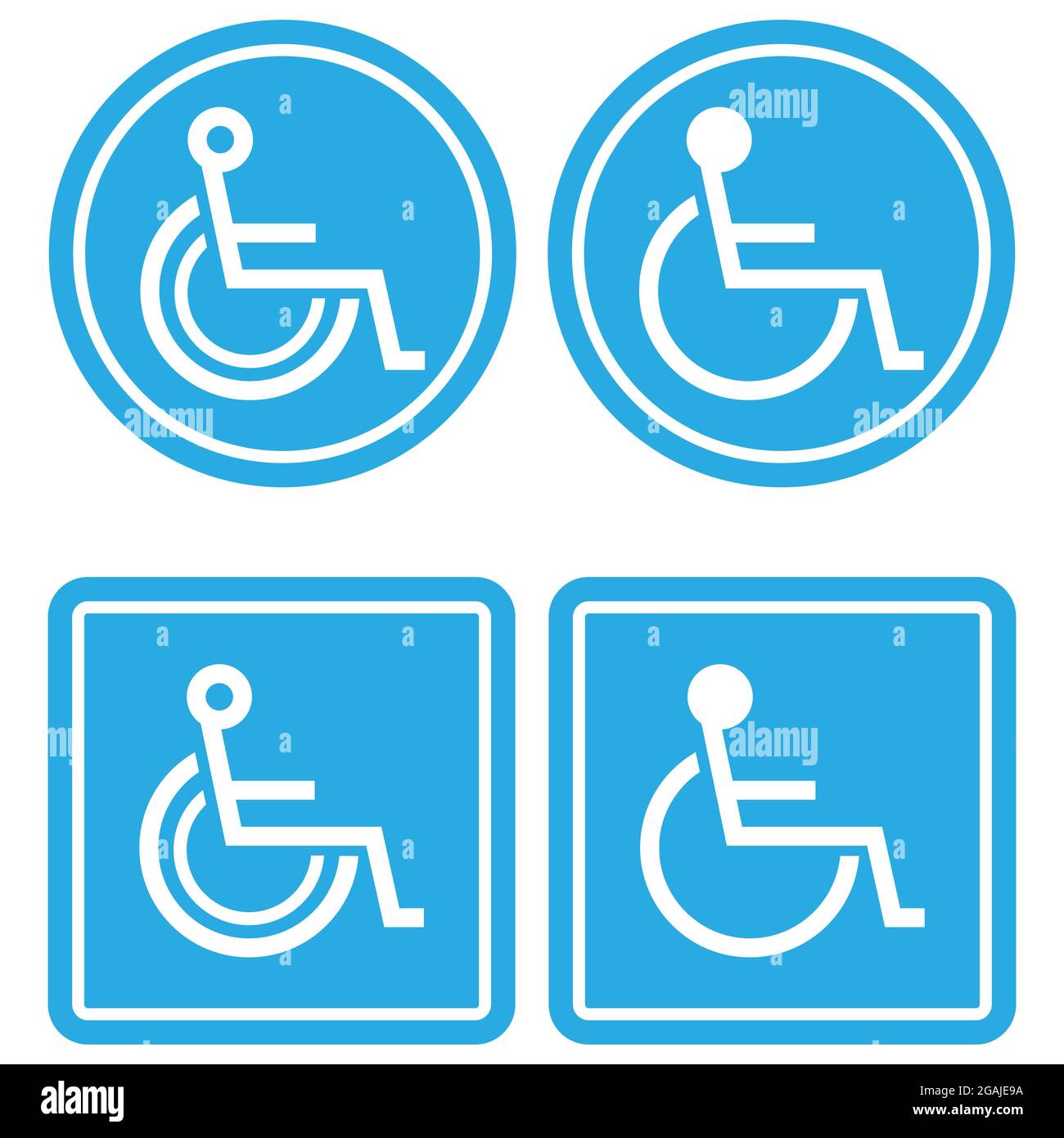 Wheelchair Blue Icon Set Isolated on White Background Stock Vector ...