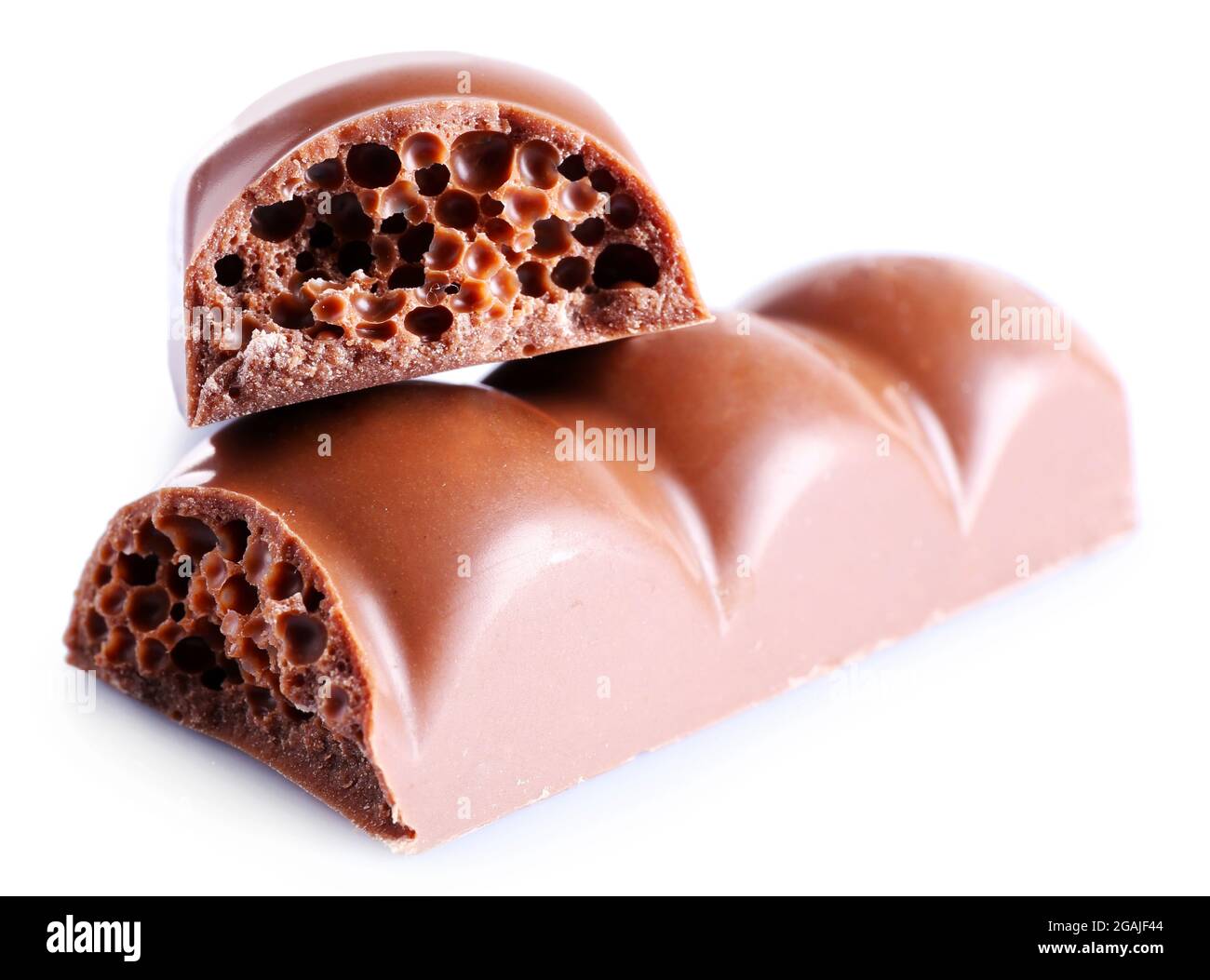 Broken chocolate stick, isolated on white Stock Photo - Alamy