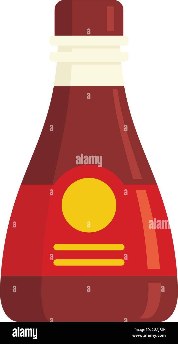 Aromatic soy bottle icon. Flat illustration of aromatic soy bottle ...