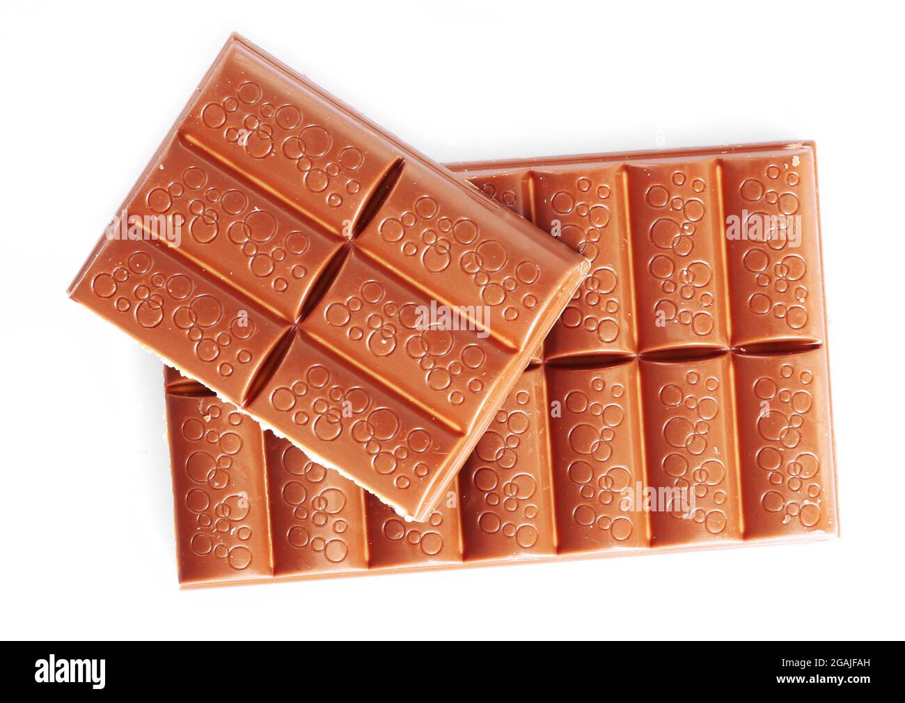 broken chocolate bar, isolated on white Stock Photo - Alamy