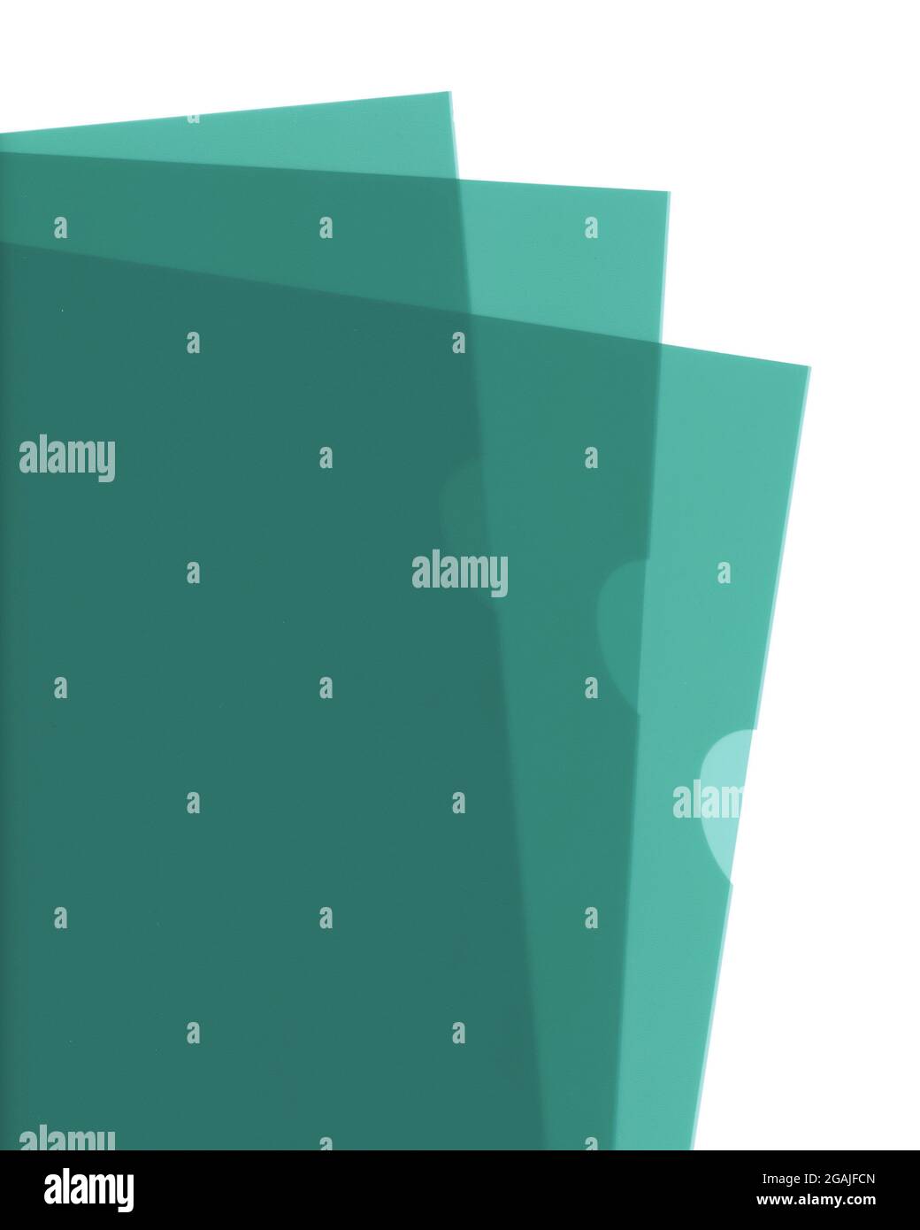 teal green plastic documenti folders isolated over white Stock Photo ...