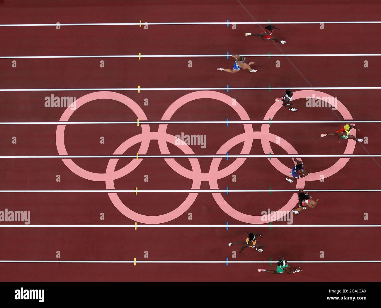 Tokyo, Japan. 31st July, 2021. Athletes compete during the Women's 100m ...