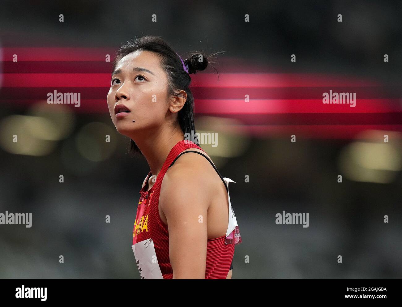 Tokyo, Japan. 31st July, 2021. Ge Manqi of China reacts during the ...