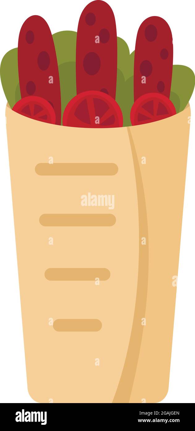 Turkish shawarma icon. Flat illustration of turkish shawarma vector ...