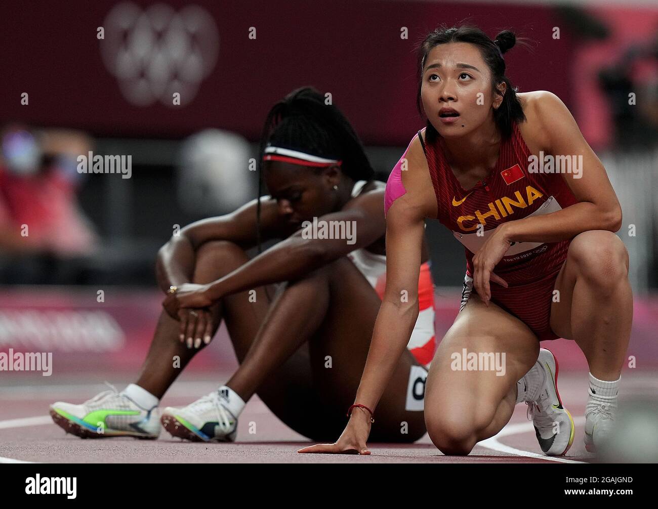 Tokyo, Japan. 31st July, 2021. Ge Manqi of China reacts during the ...
