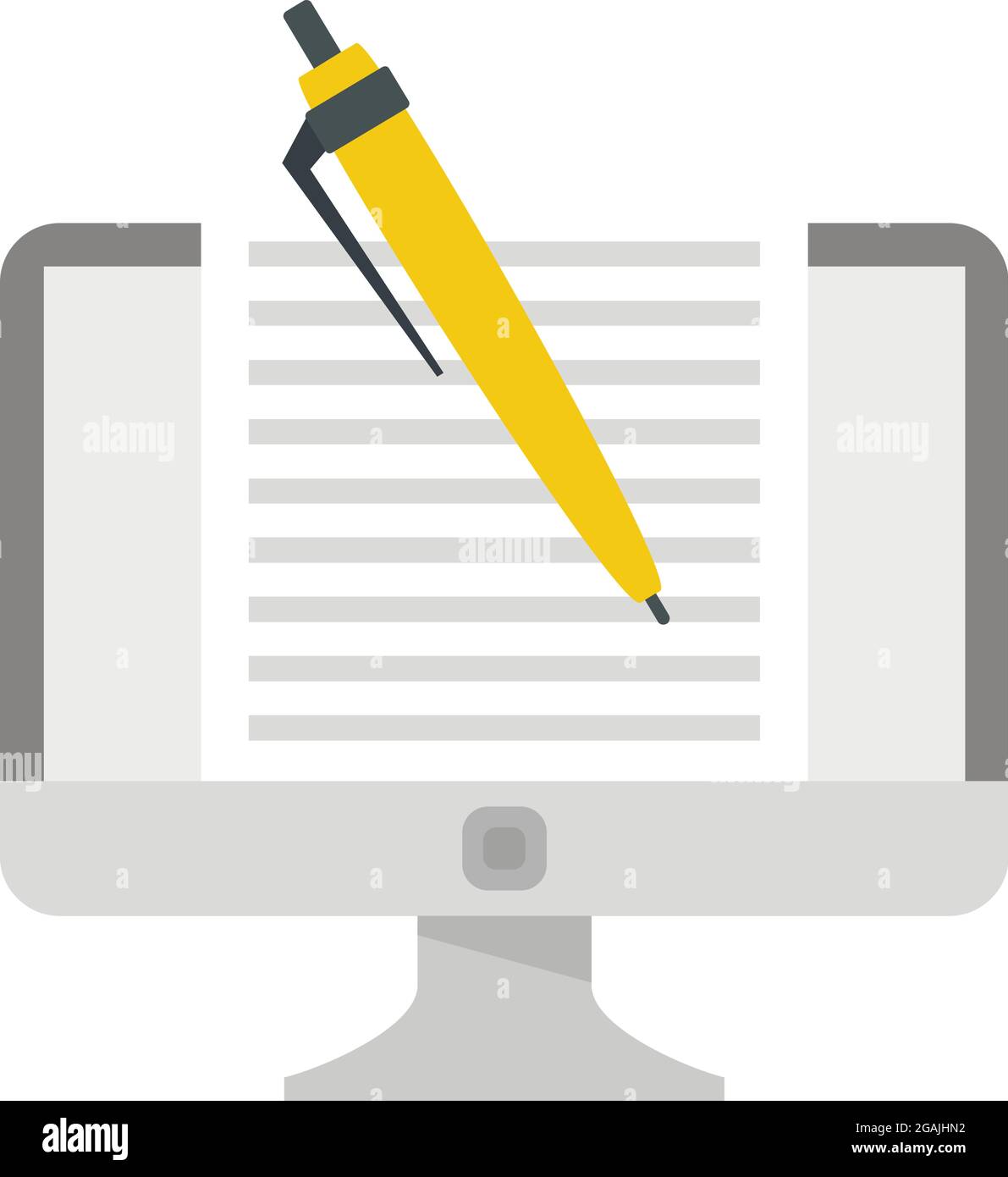 Computer editor icon. Flat illustration of computer editor vector icon ...