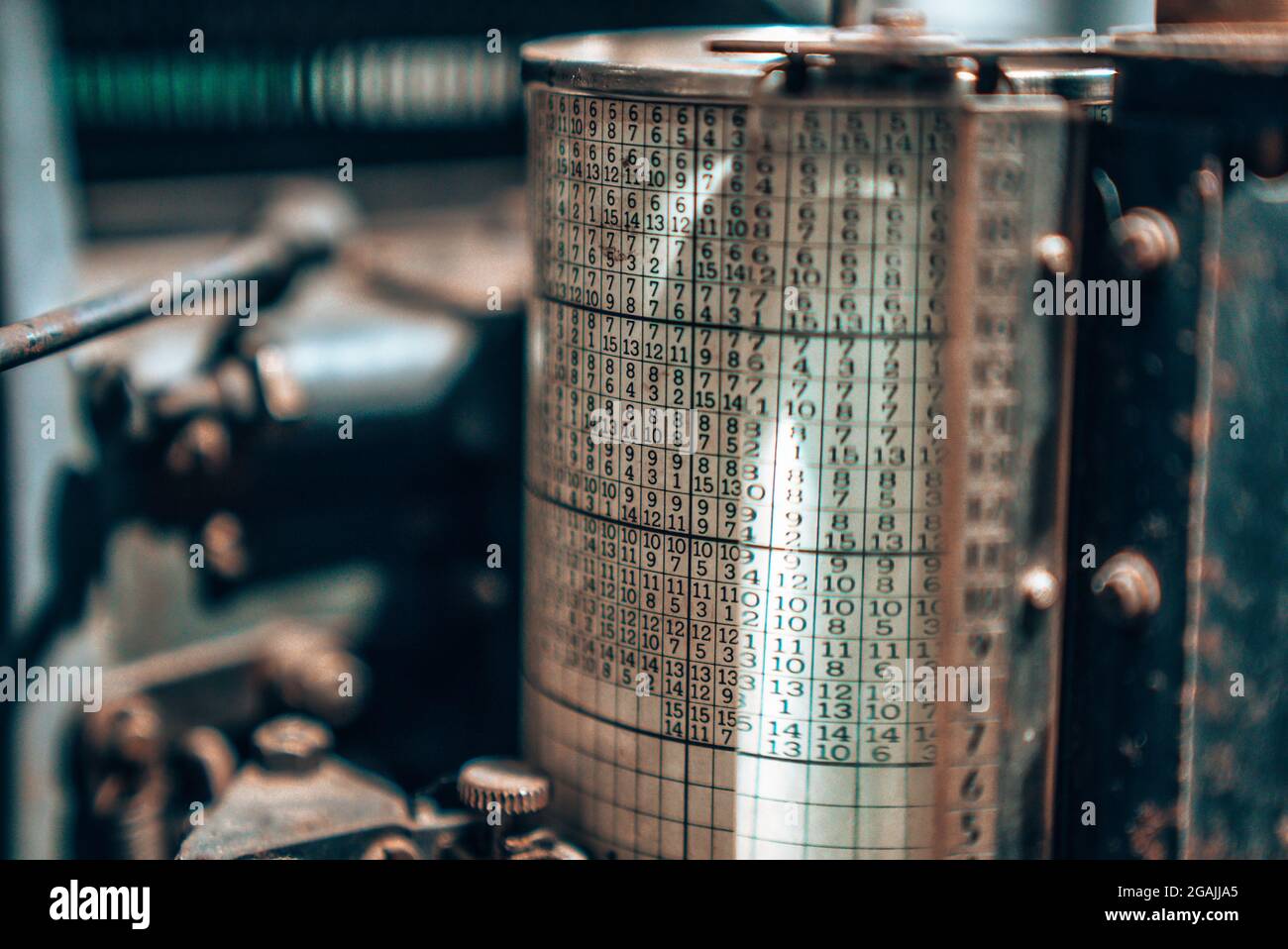 Old typography printing machine with letter samples Stock Photo - Alamy