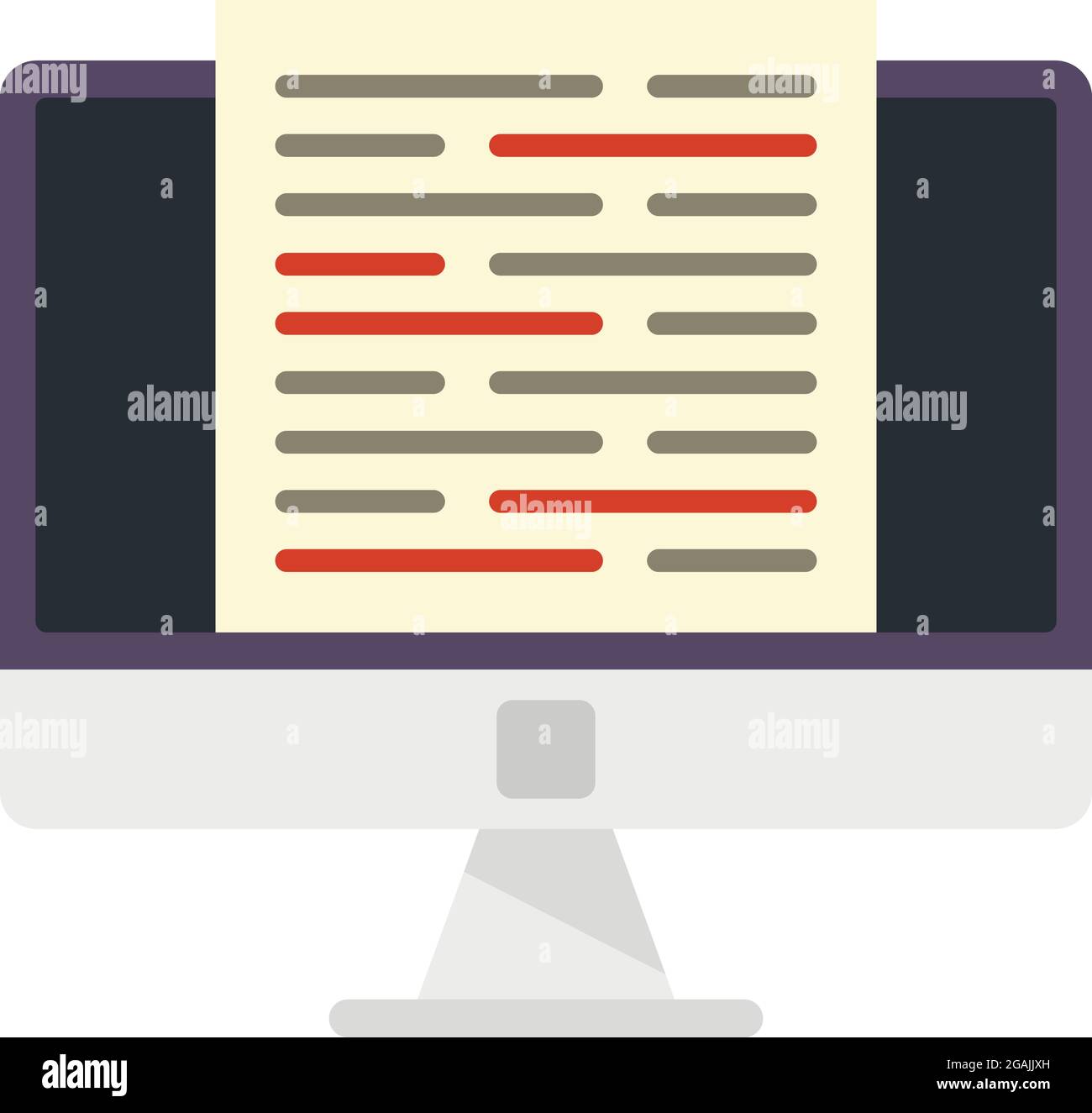 Modern computer editor icon. Flat illustration of modern computer ...