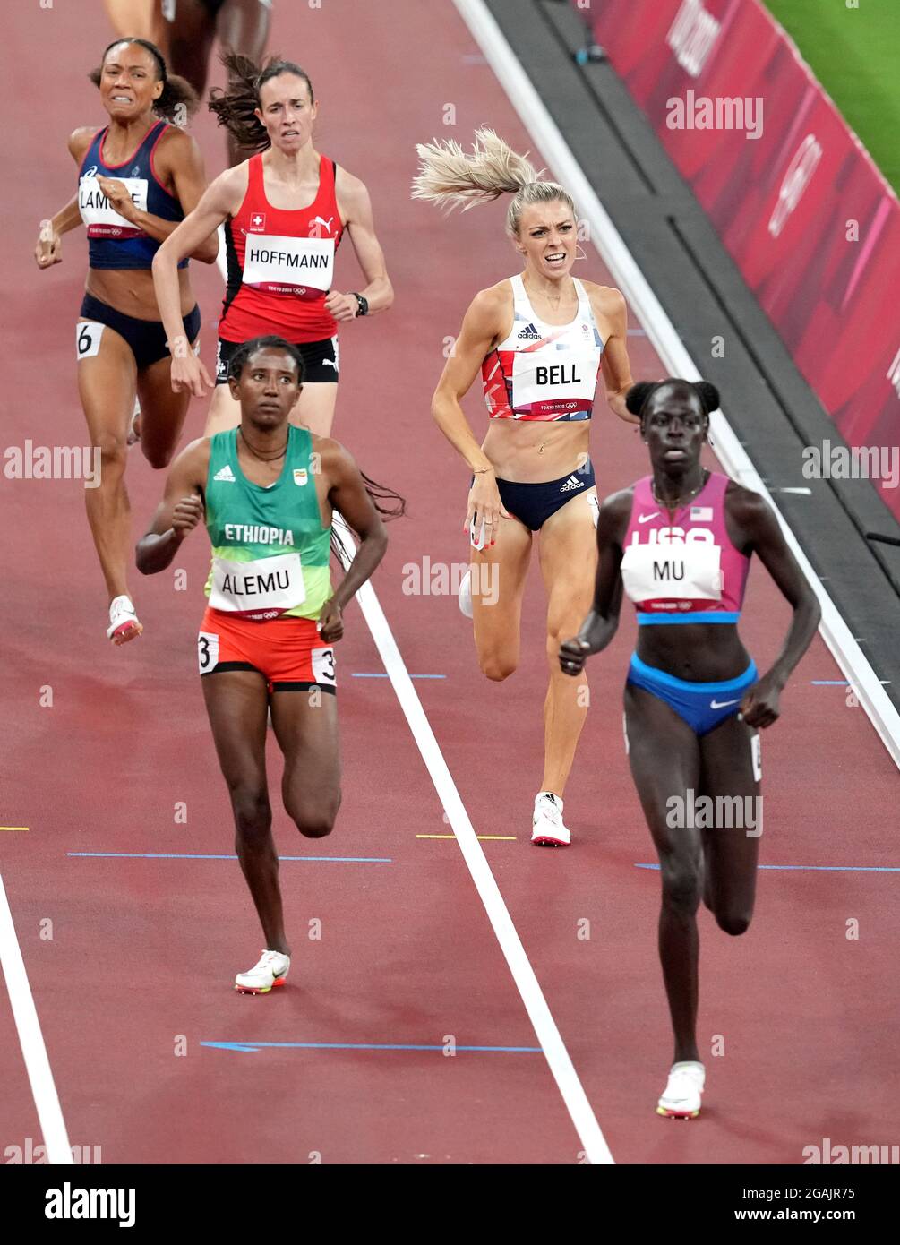 Great Britain's Alexandra Bell (second right) in action the second semi ...