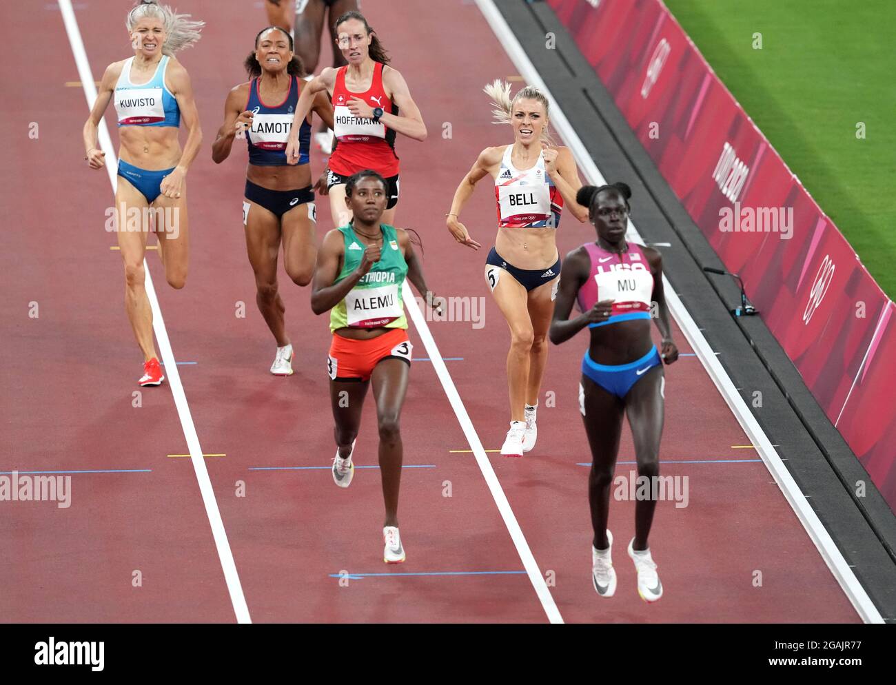 Great Britain's Alexandra Bell (second right) in action the second semi ...