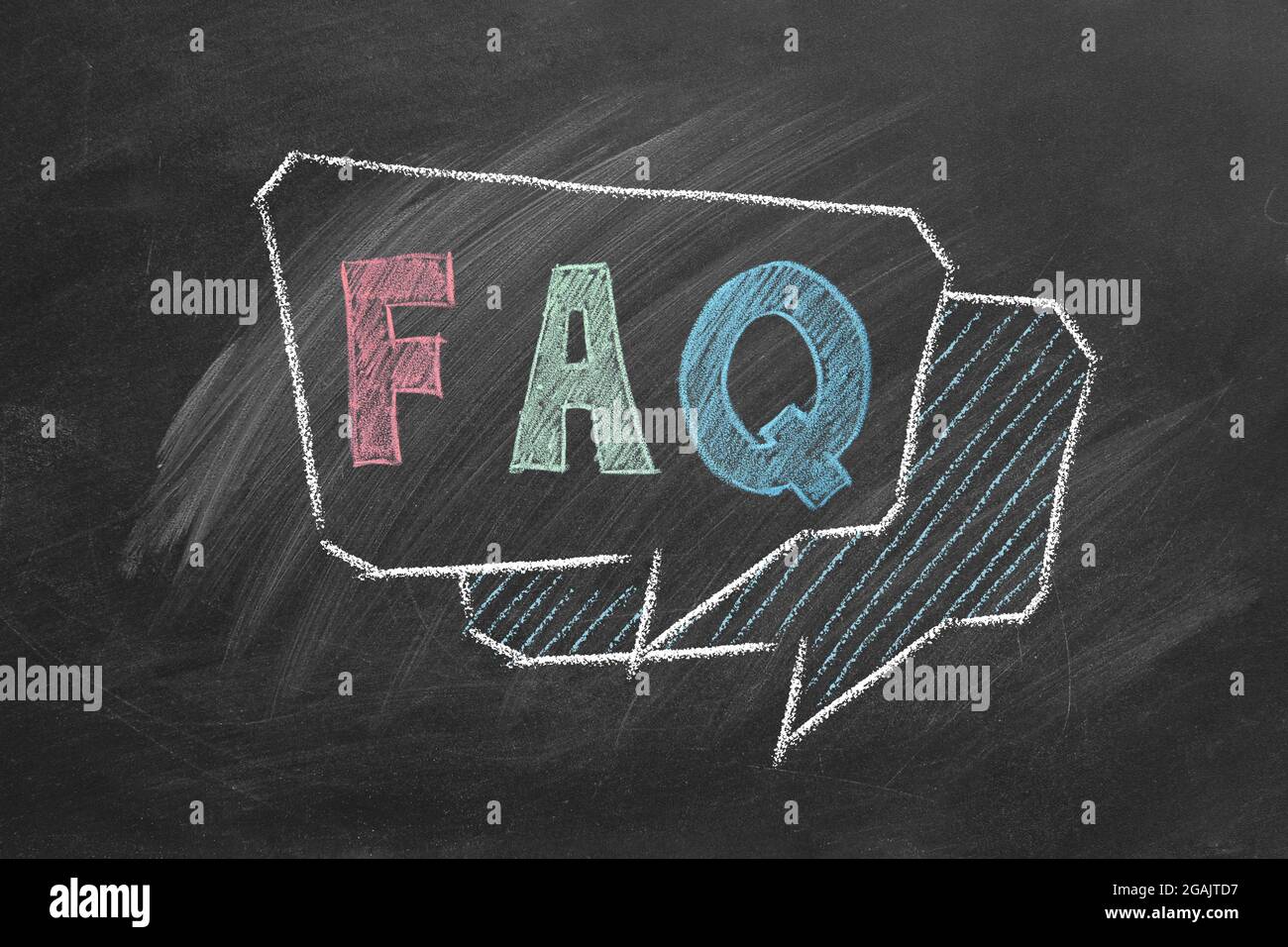 FAQ. Frequently Asked Questions. Lettering on chalkboard Stock Photo ...