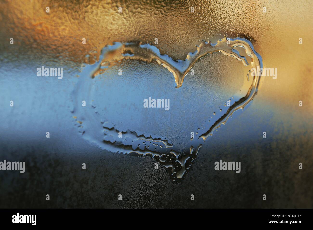 Heart drawn on the fogged glass window Stock Photo - Alamy