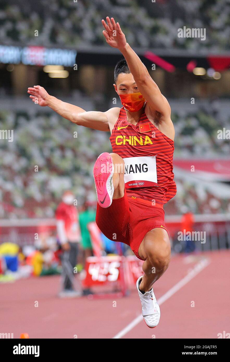 Tokyo, Japan. 31st July, 2021. Wang Jianan of China warms up during the ...