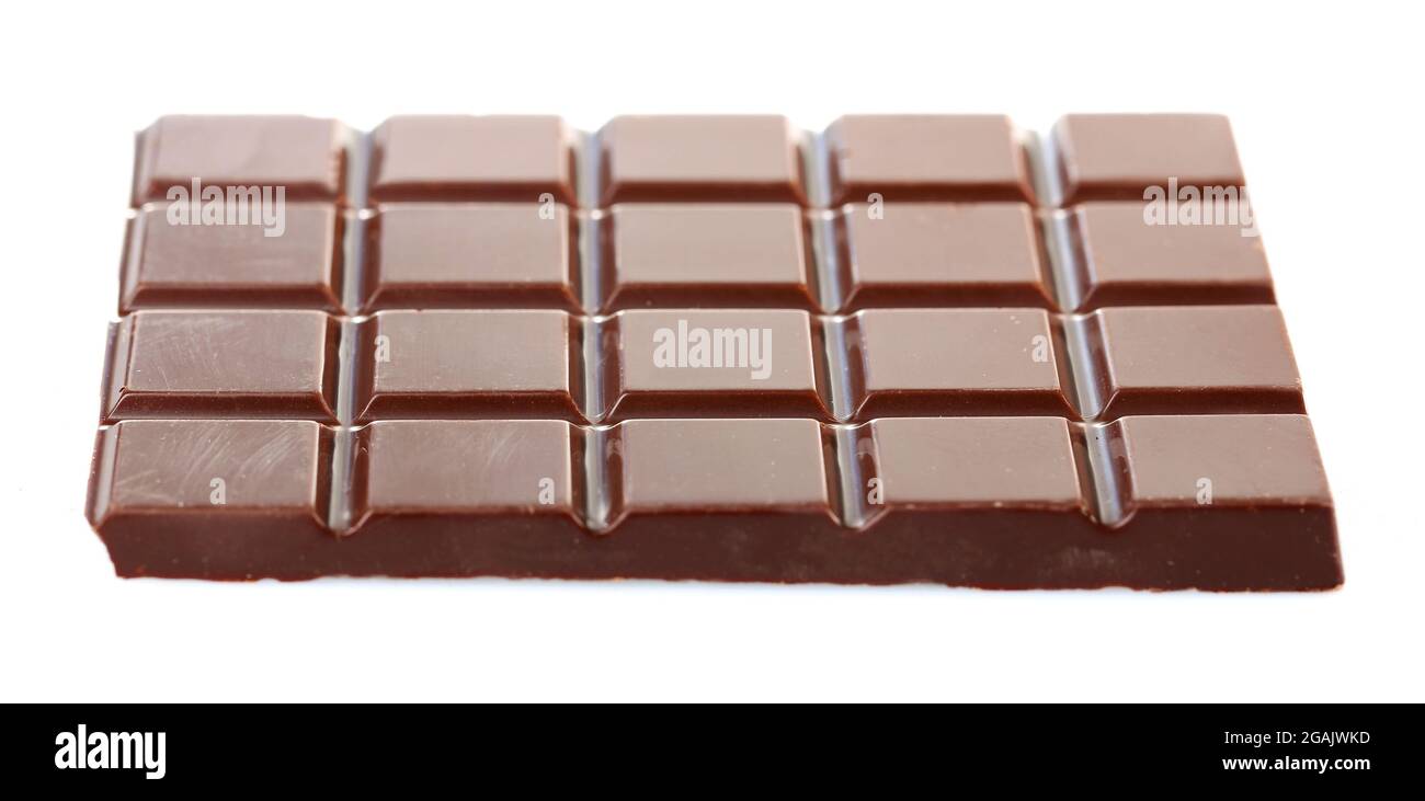 Chocolate bar isolated on white Stock Photo - Alamy