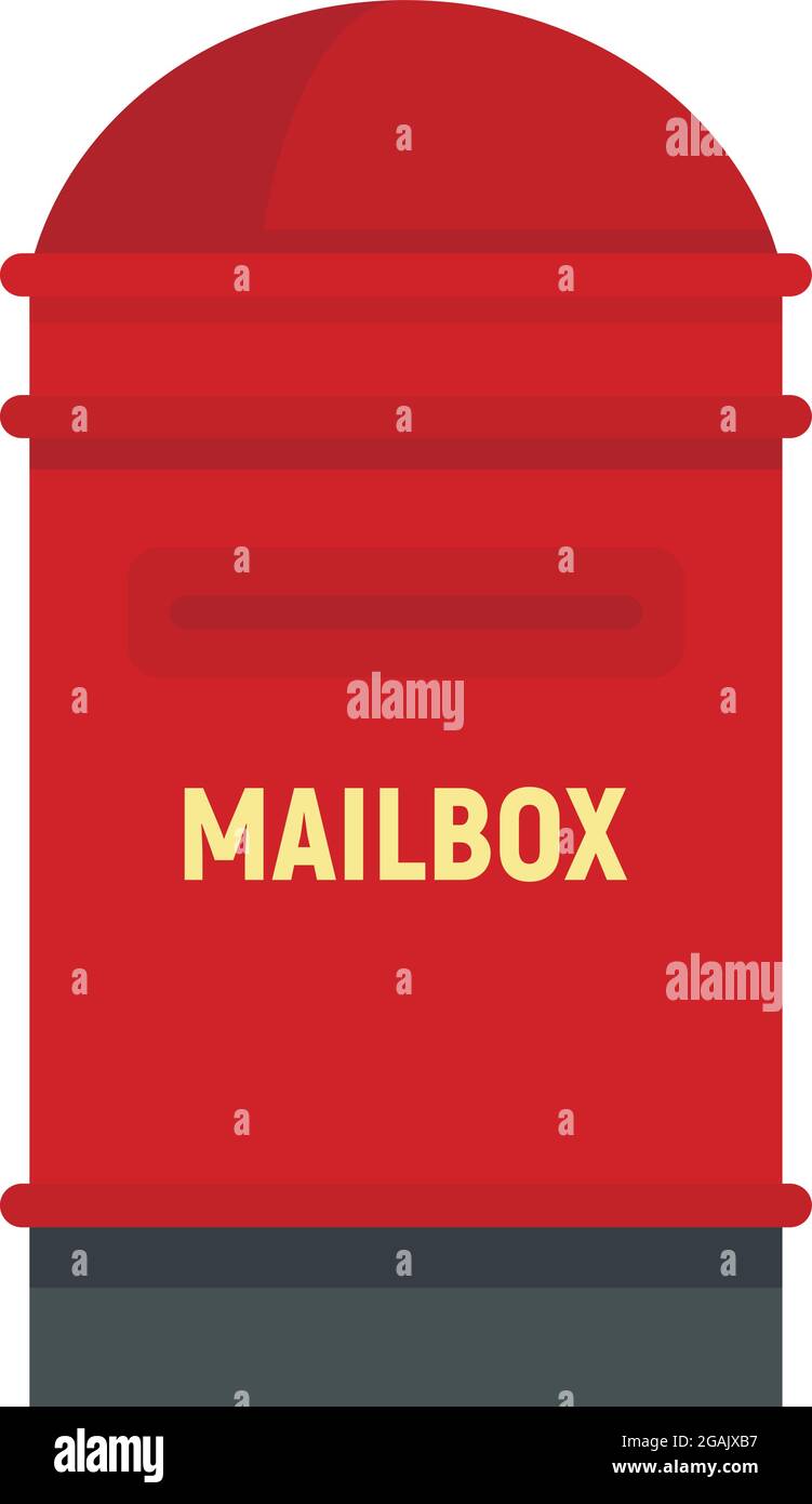 Letter mailbox icon. Flat illustration of letter mailbox vector icon ...