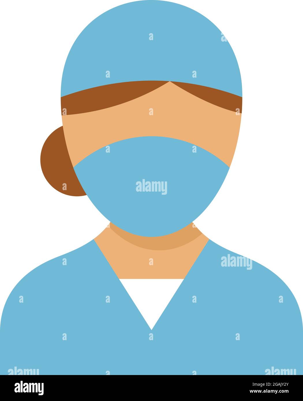 Woman nurse icon. Flat illustration of woman nurse vector icon isolated ...