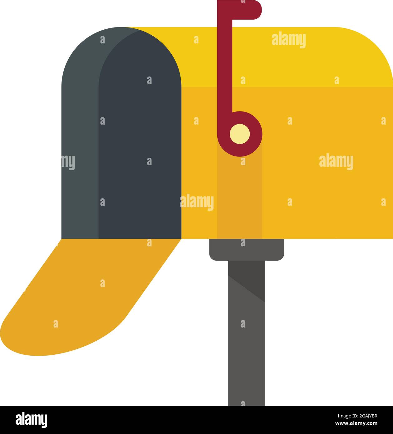 Open home mailbox icon. Flat illustration of open home mailbox vector ...